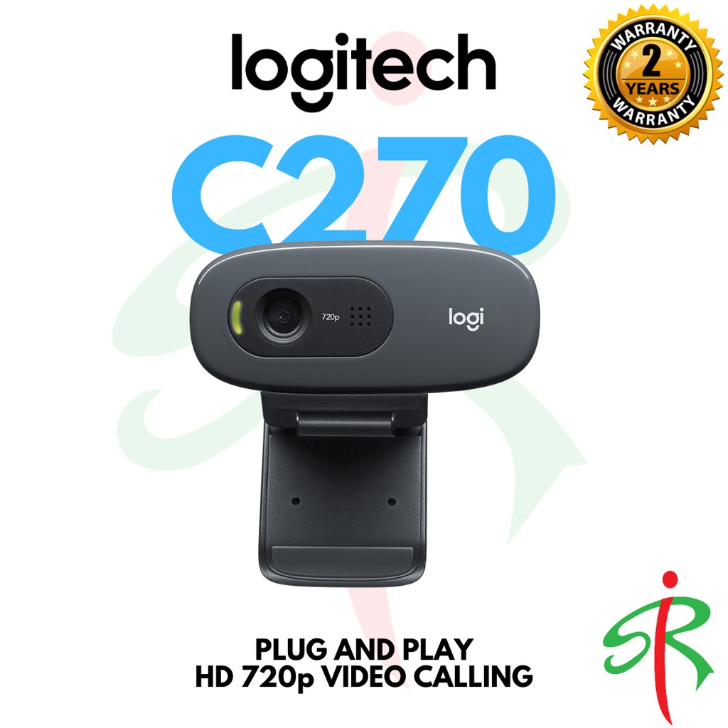 Logitech C270 HD Webcam, 720p Video with Built-in Mic | Shopee Malaysia