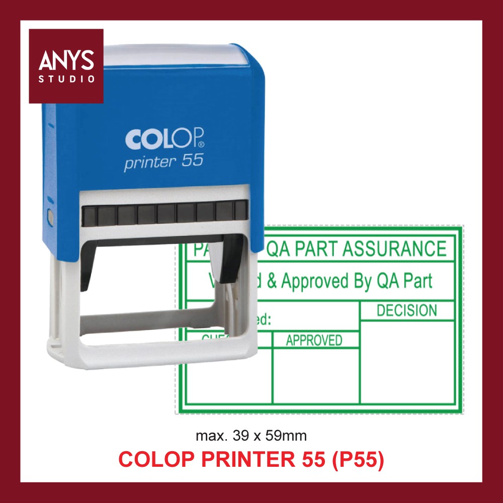 [Custom Made] (P55) COLOP Printer Line Printer 55 Self-Inking Stamp Custom Made (Black, Green ...