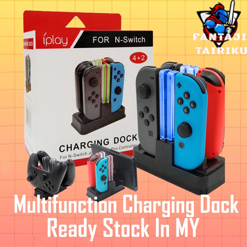 Nintendo Switch Console Lite JoyCon & Pro Controller Charging Dock (4 ...