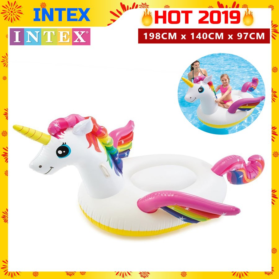 INTEX 57561 (NP44) Inflatable Kid & Adult Swimming Pool Ride-On ...