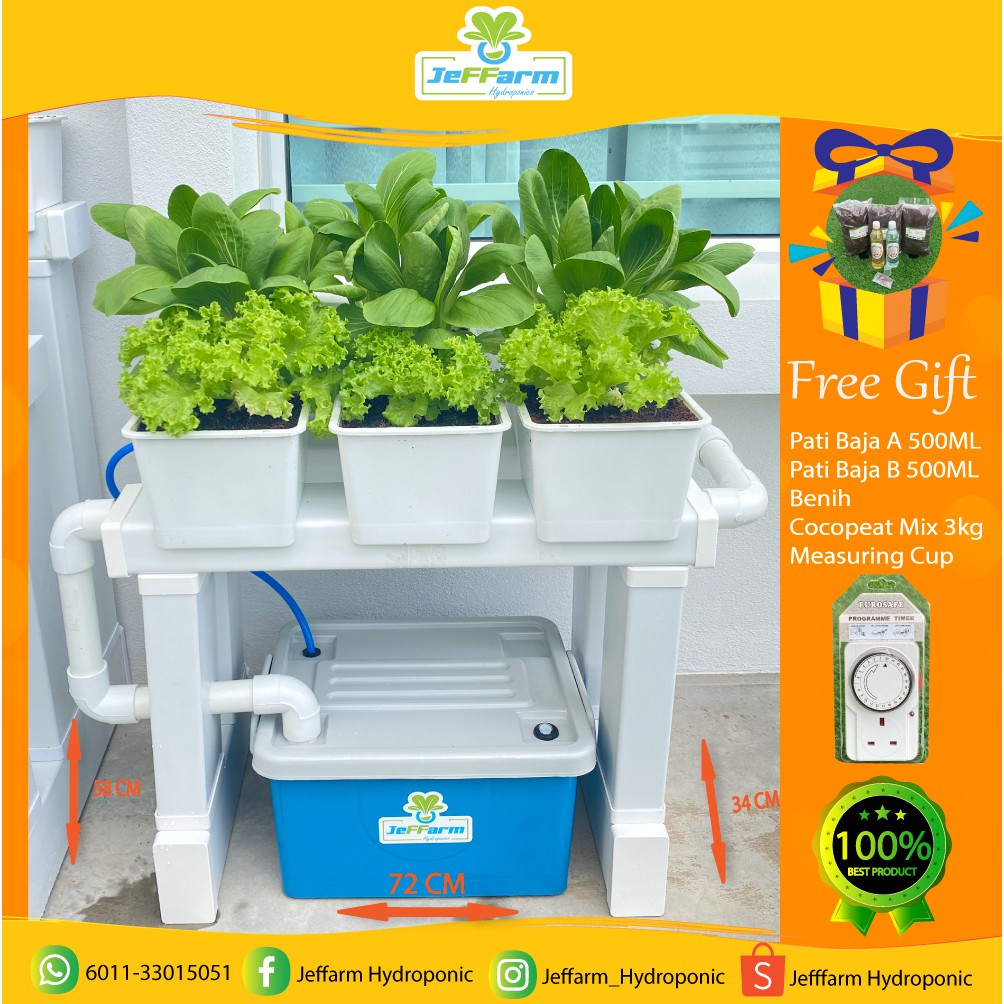 SET HYDROPONIC WITH 6 POTS JF_0039 | JEFFARM HYDROPONIC | Shopee Malaysia