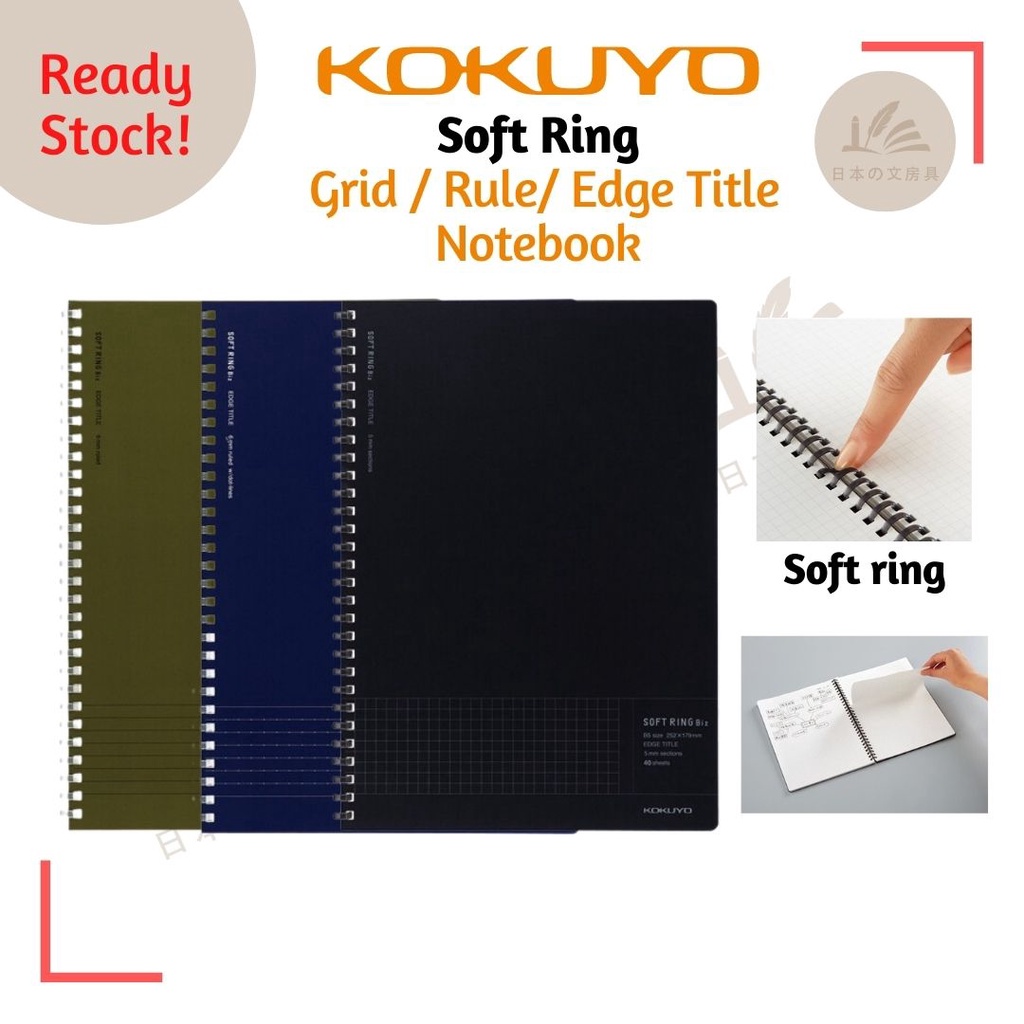 KOKUYO Soft Ring Biz Type Notebook - Rule/Grid/dotted rule A5/B5 | Shopee Malaysia