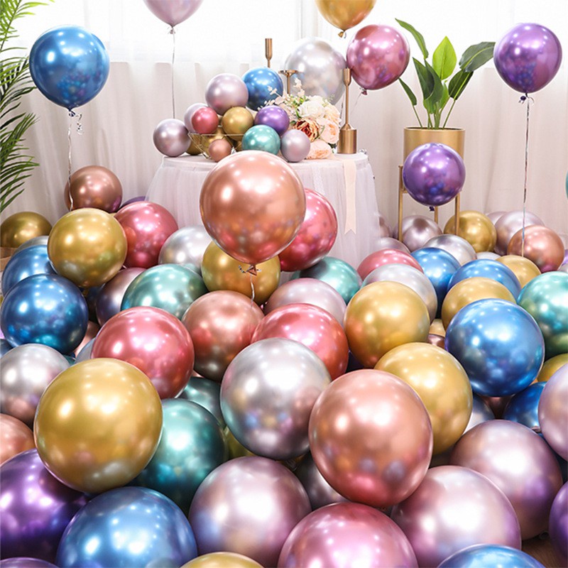 [READY STOCK] 12 Inch Latex Metallic Color Shining Chrome Balloon ...
