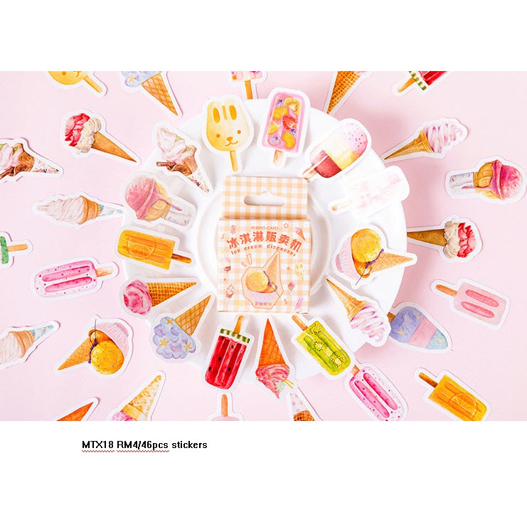Ice cream dispenser sticker box set 46pcs | Shopee Malaysia