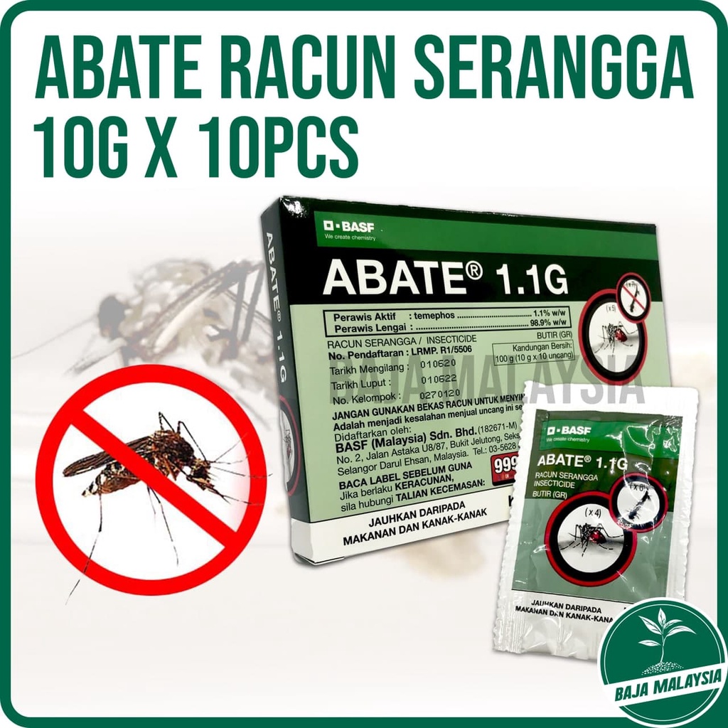BASF Abate 1.1G AEDES Mosq Larvae Killer 10X10GRAM | Shopee Malaysia