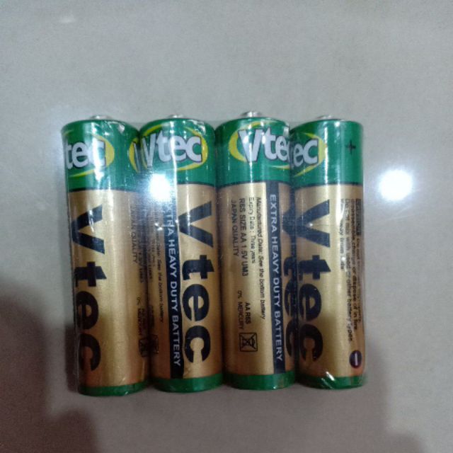 Vtec Extra Heavy Duty AA Battery (4biji) | Shopee Malaysia