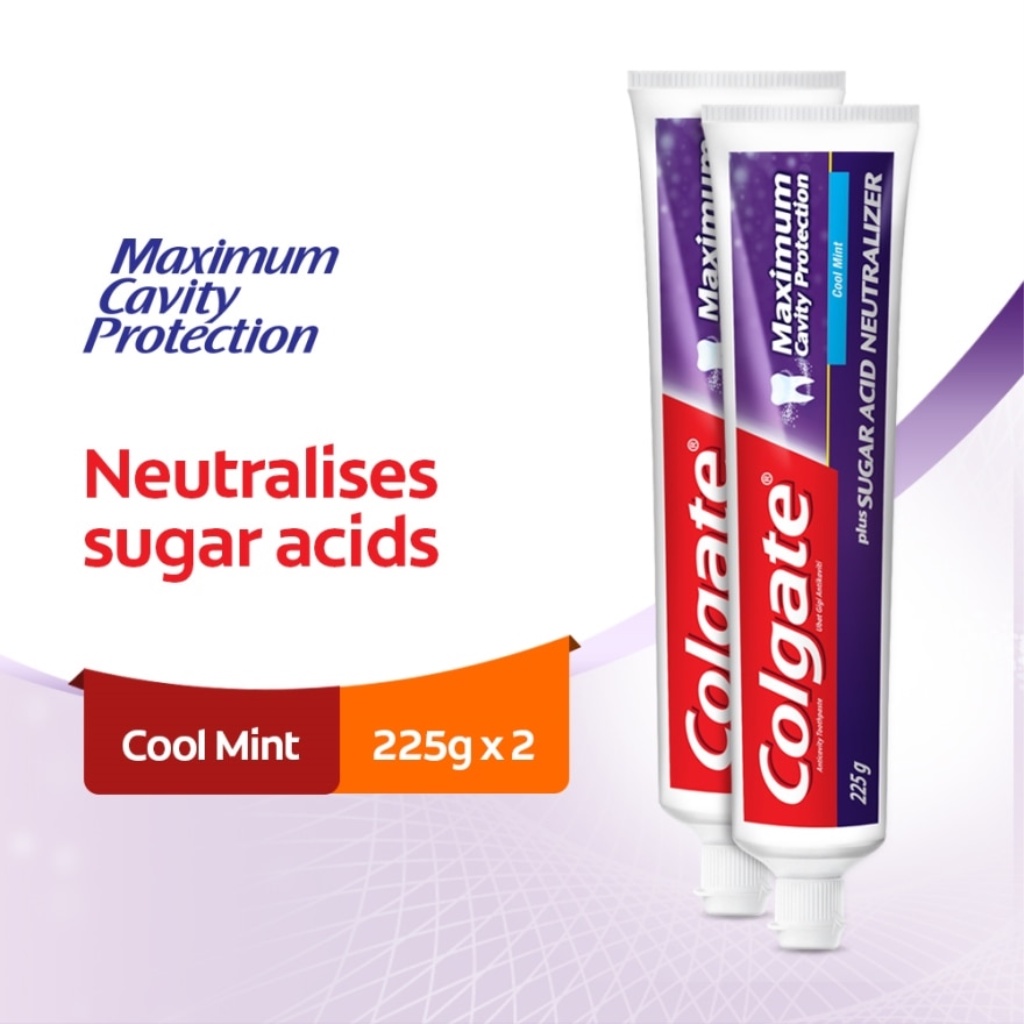 COLGATE Sugar Acid Neutralizer Cool Mint Toothpaste 2x225g | Shopee ...