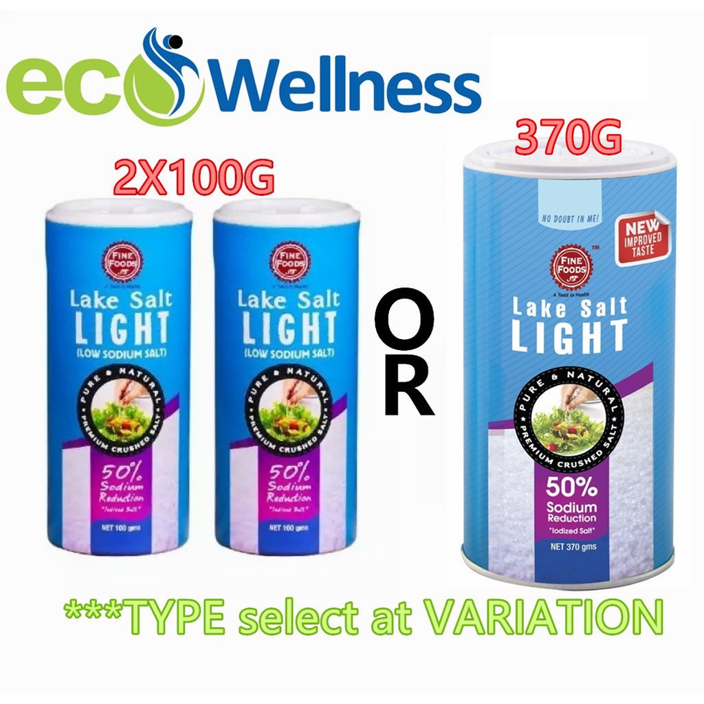 Fine Foods Lake Salt Light (Low Sodium Salt) (2 x 100g) / 370g | Shopee ...