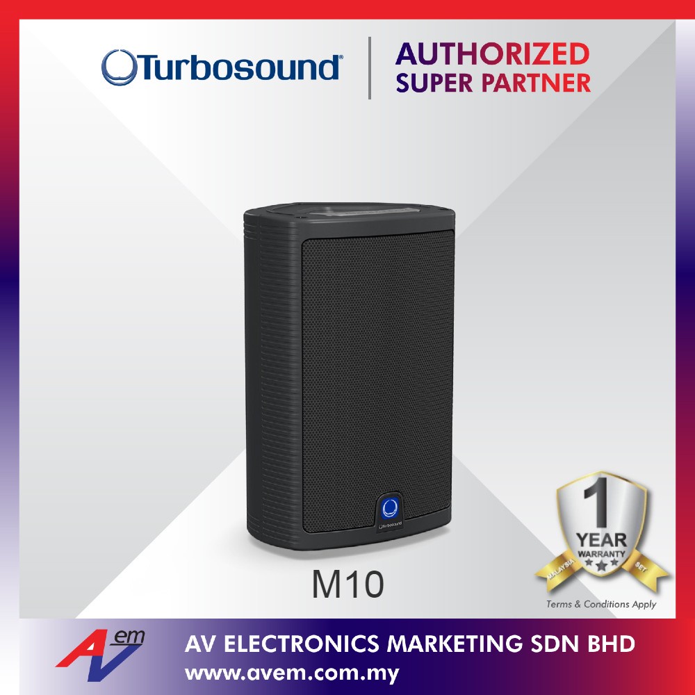 TURBOSOUND M10 600 Watt 2 Way 10" Full Range Powered Loudspeaker with Klark Teknik DSP ...