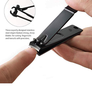 (PREMIUM STAINLESS STEEL) Anti Rust Nail Clippers Black Clippers ...