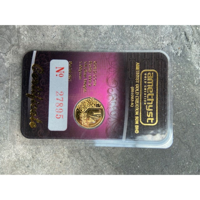 Dinar Gold Bar Amethyst 1/4 seal inside card | Shopee Malaysia
