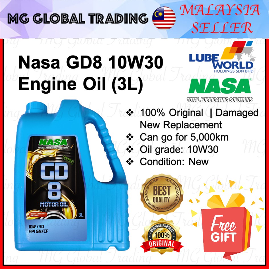 Nasa GD8 – 10W 30 / 10W30 / 10W-30 engine oil / motor oil (3L) | Shopee ...
