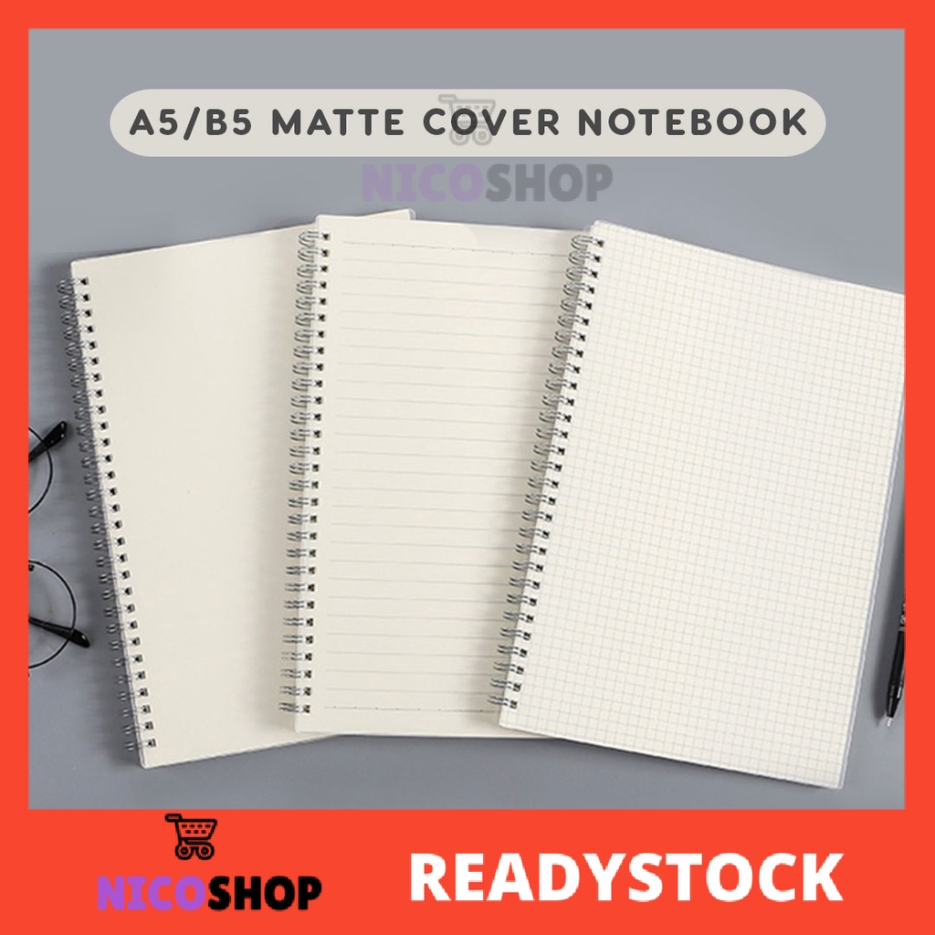 Buku Nota A5 B5 Diary Book Notebook Clear Frosted Spiral Coil Binding ...