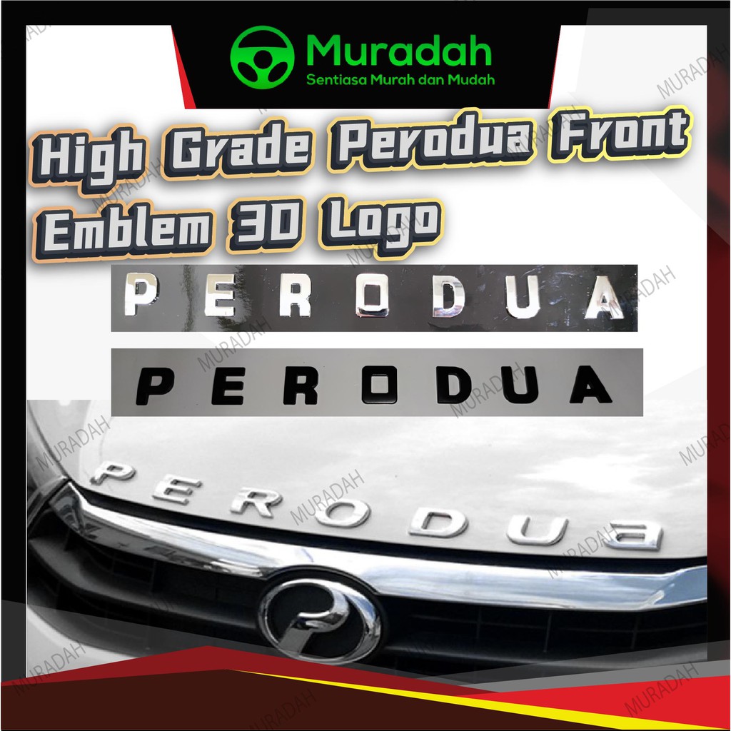 [ReadyStock]Huruf Perodua 3D Matte Hitam dan Silver / Perodua Emblem 3D ...