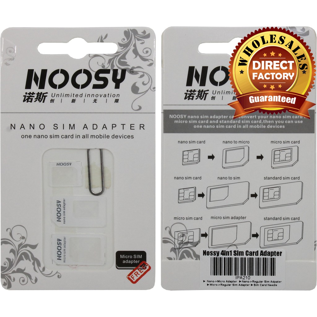 NOOSY SIM Card Adapter 3in1 Nano to Micro , Nano to Standard , Micro to ...