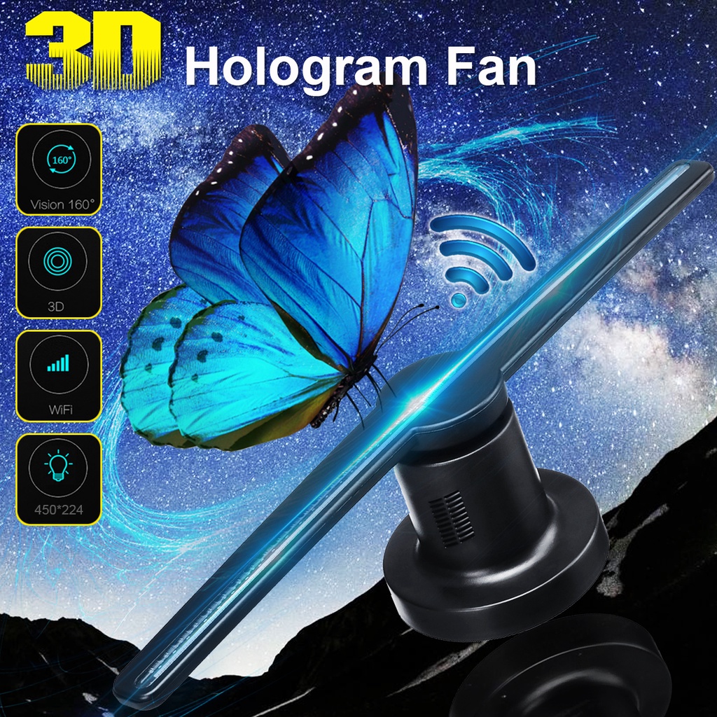 AC100~240V 50/60Hz WIFI 3D Holographic Projector Display Fan LED ...