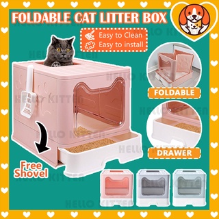 HK Foldable Cat Litter Box Portable Litter Box Cat Toilet Tempat Berak ...