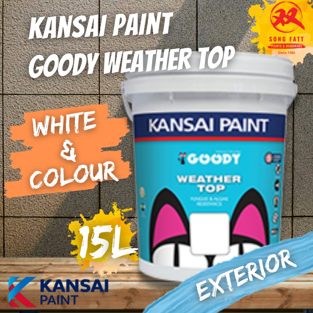 Kansai Paint Goody Weather Top Exterior (WHITE/COLOUR) 15L (Song Fatt ...