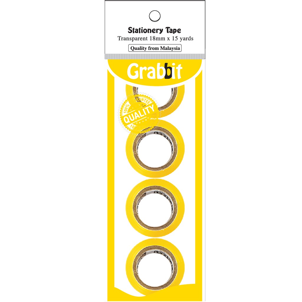 [READY STOCK] GRABBIT STATIONERY 18mm x 15 yards(4rolls/pack) / 24mm x ...