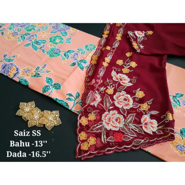 READY MADE KEBAYA NYONYA + KAIN BATIK SARUNG (Unsewn) | Shopee Malaysia