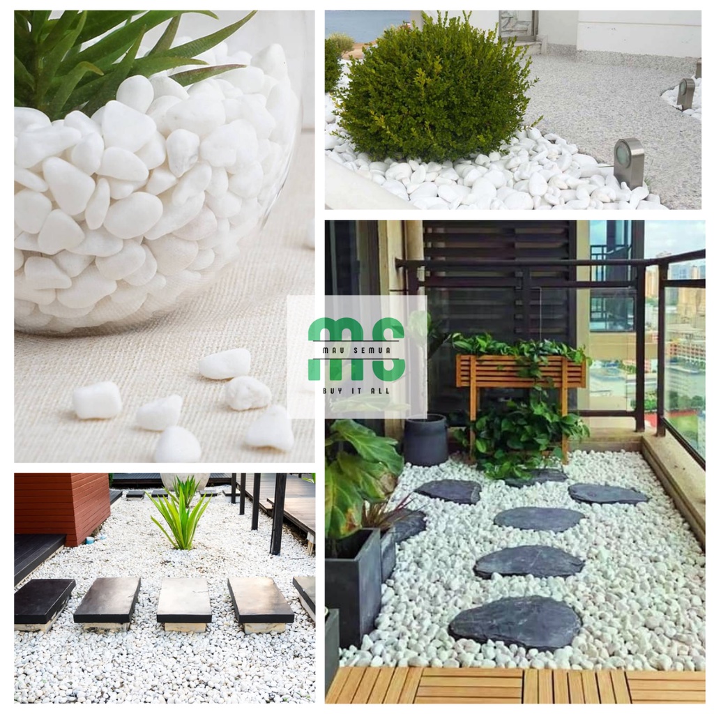 18kg/packet river white garden pebbles/stones/batu putih for ...
