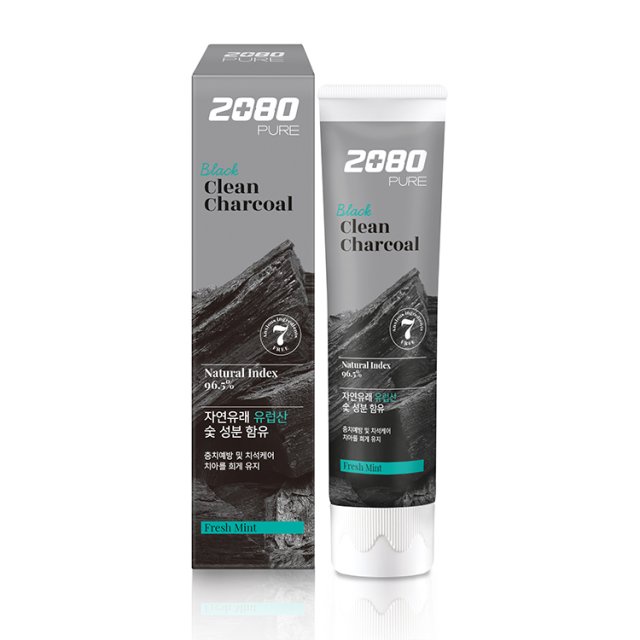 Aekyung 2080 Pure Black Charcoal Mint Toothpaste 100g / koream ...