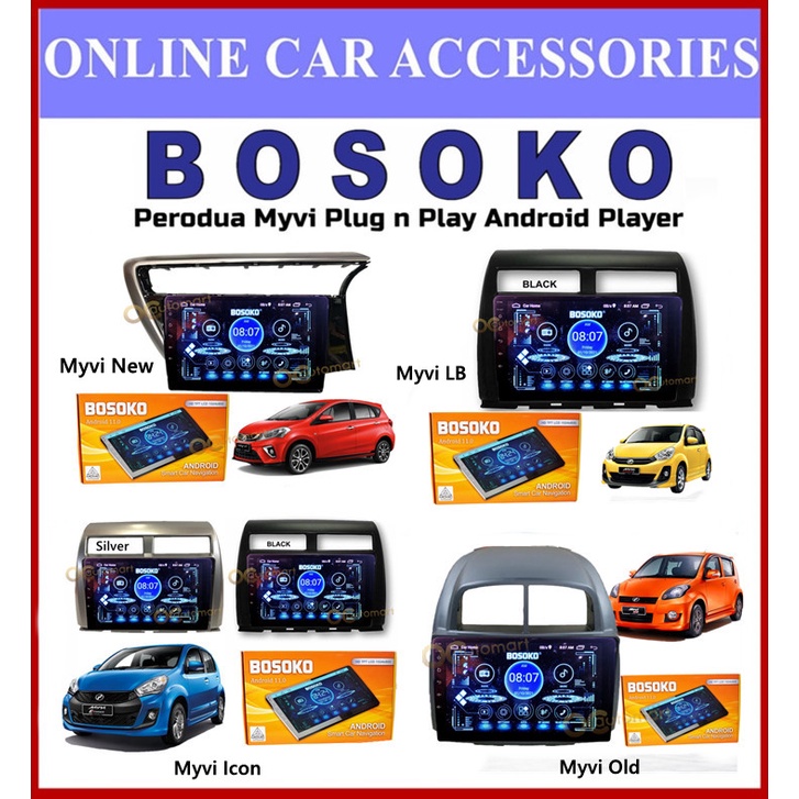 BOSOKO Perodua Myvi Android Player 10" With Casing Plug and Play OEM 1 ...