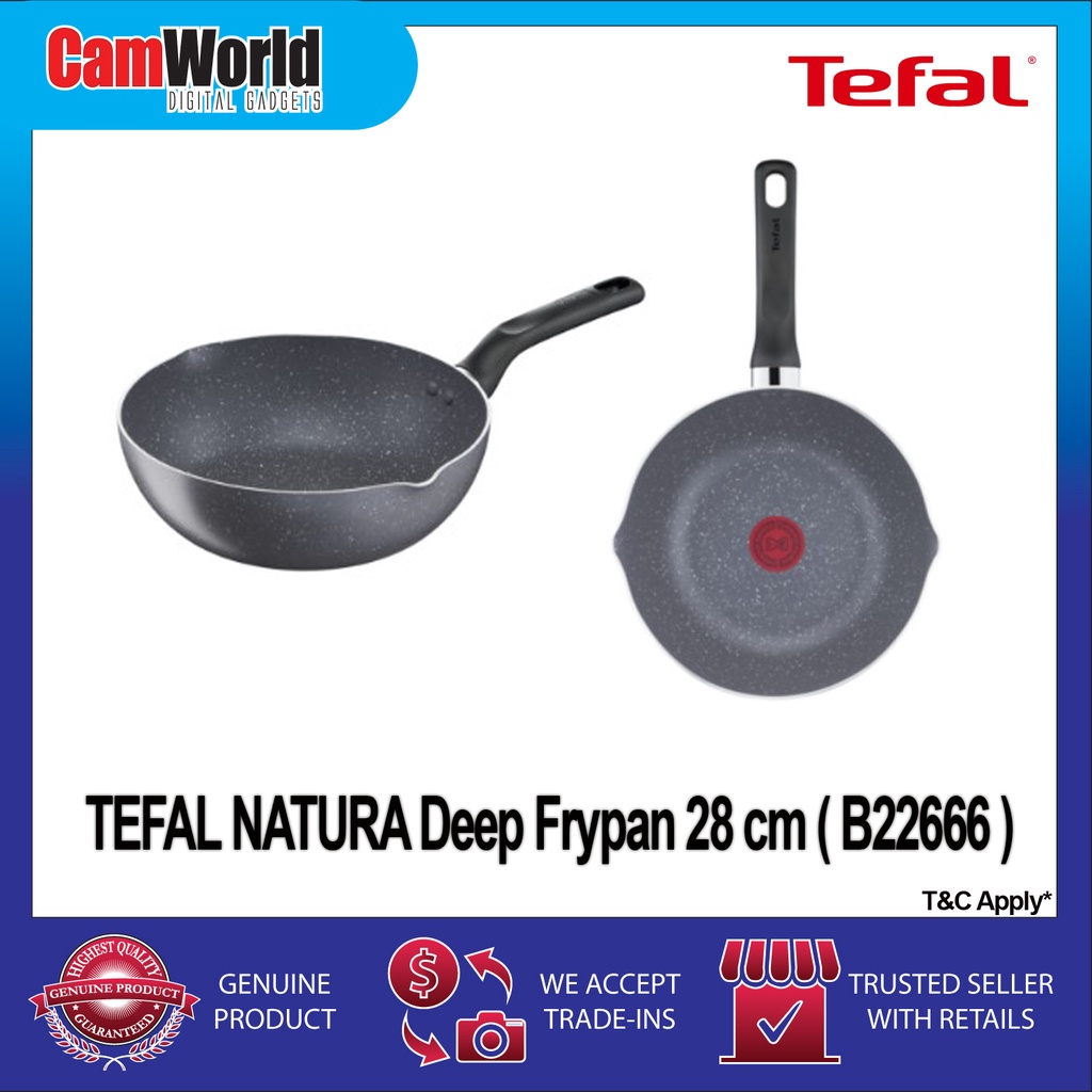 TEFAL NATURA Deep Frypan 28 cm ( B22666 ) | Shopee Malaysia