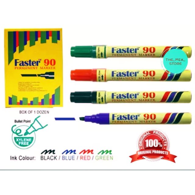 Faster 90 Permanent Marker -12pcs/box (ready stock) | Shopee Malaysia