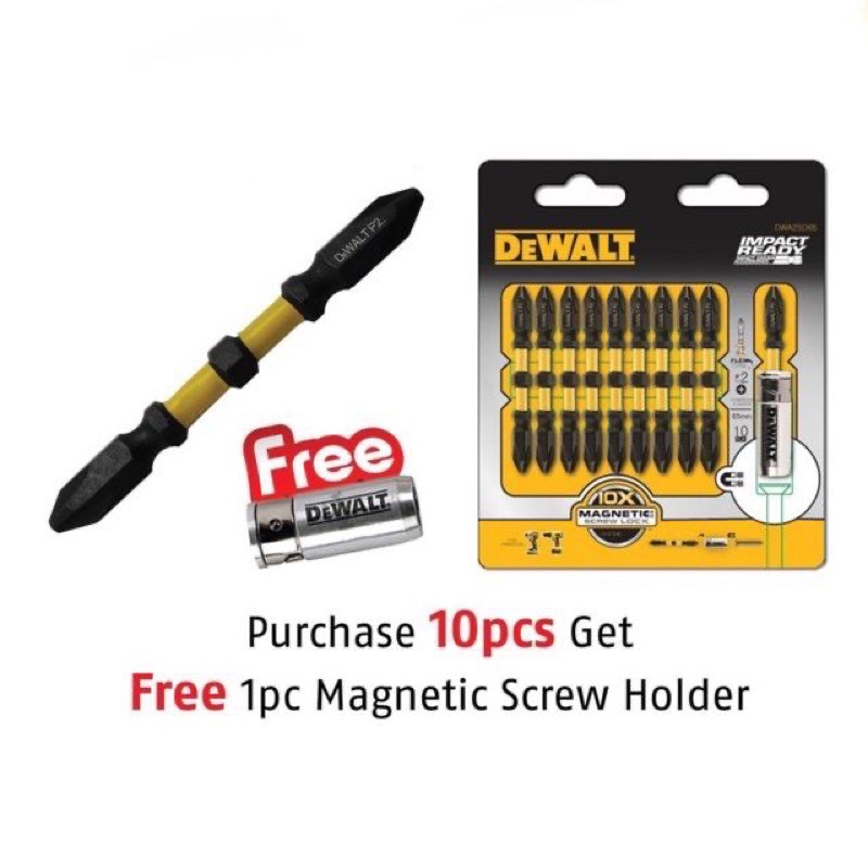 DEWALT DWA2SD65 Double Ended Magnetic Screwdriver Power Bits (10pcs ...
