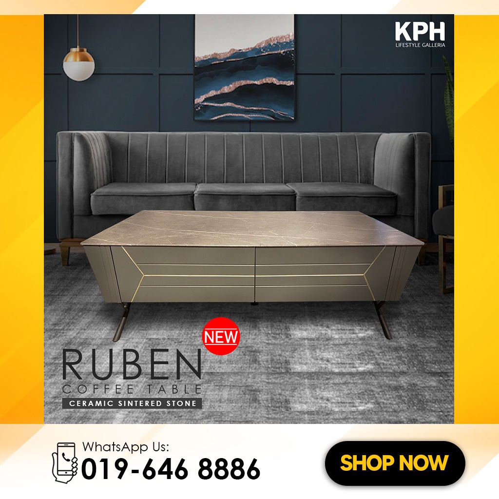 (KPH Gallery) IN STOCK RUBEN COFFEE TABLE Elegant Design Meja Kopi ...