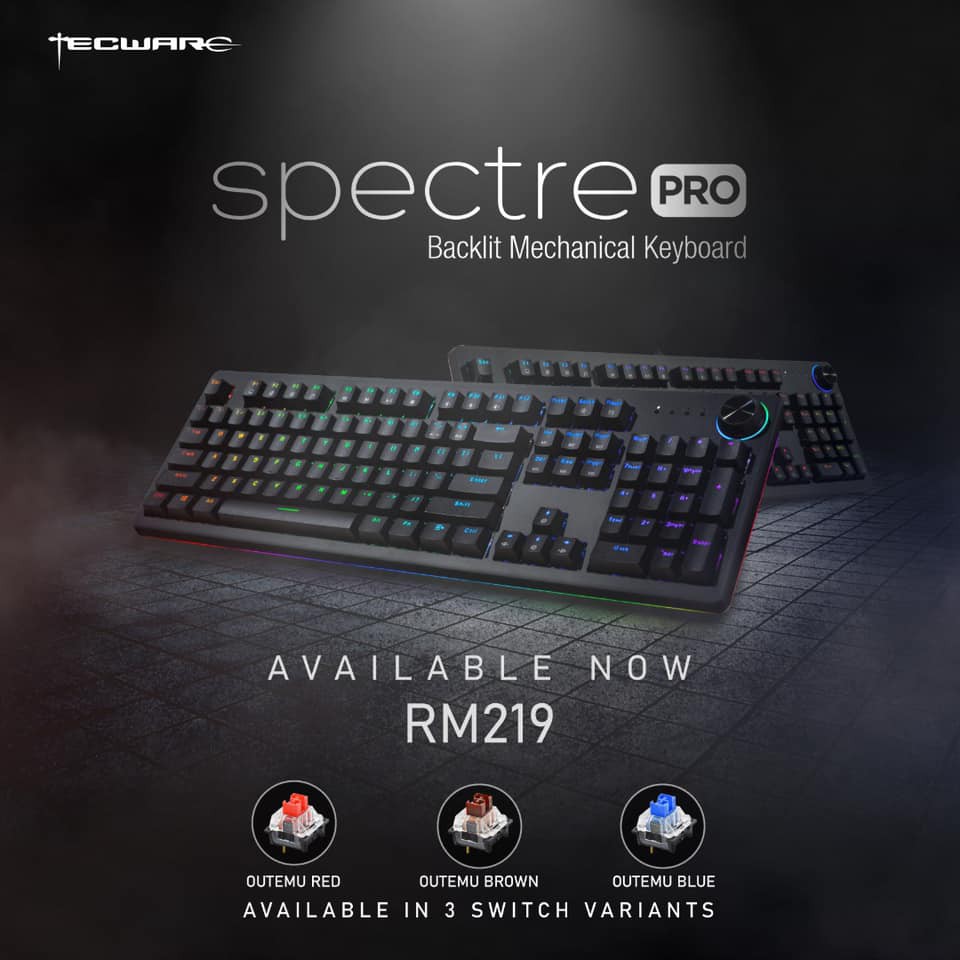 TECWARE SPECTRE PRO RGB Mechanical Gaming Keyboard [Blue/ Red/ Brown ...
