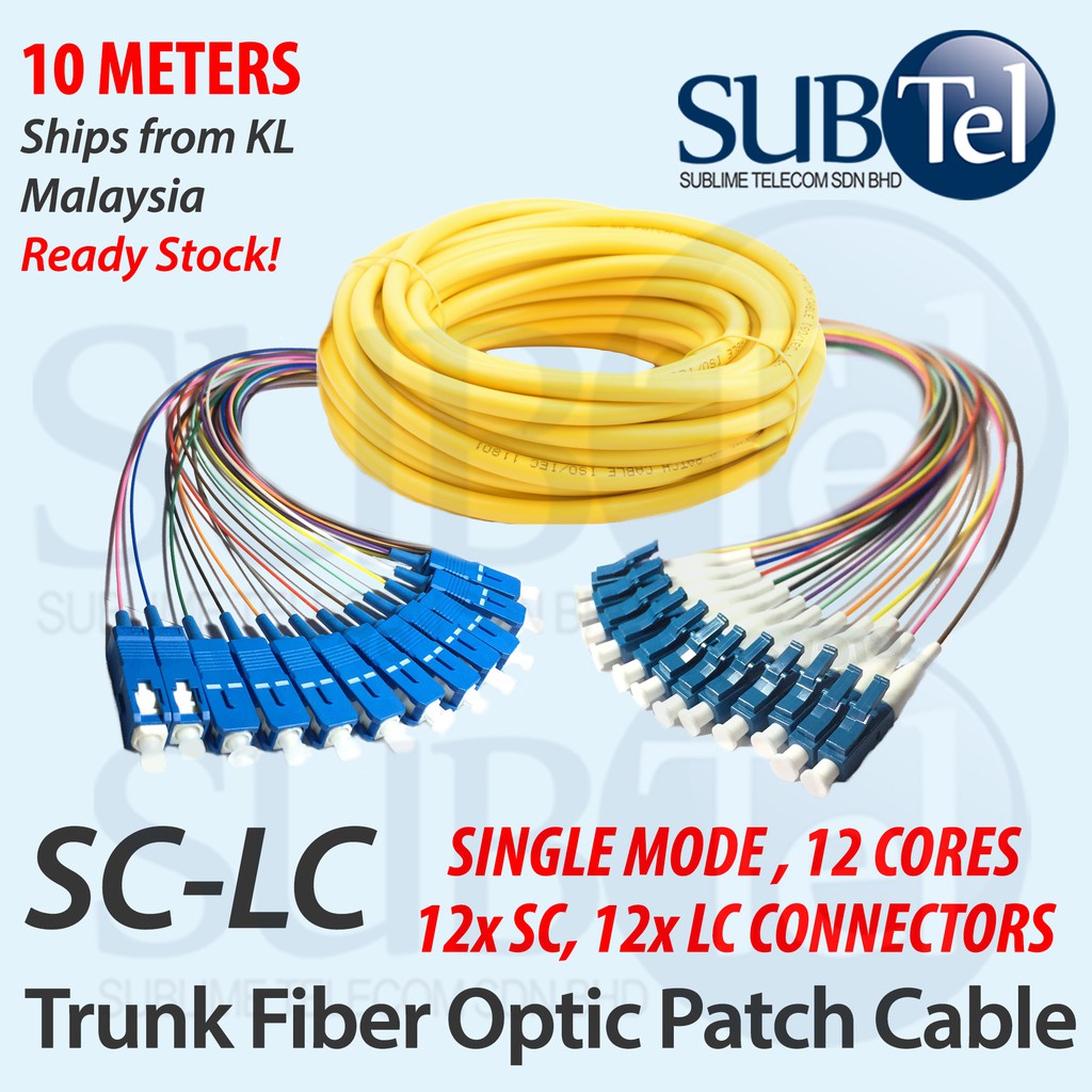 SC-LC Trunk Fiber Optic Patch Cord Single mode 12 Core breakout cable ...
