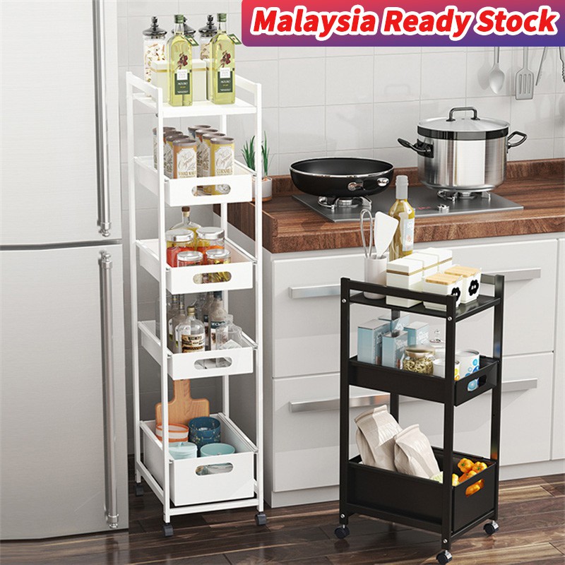 Kitchen Trolley Rack Narrow Storage Racks Spice Rack Sliding Cabinet ...