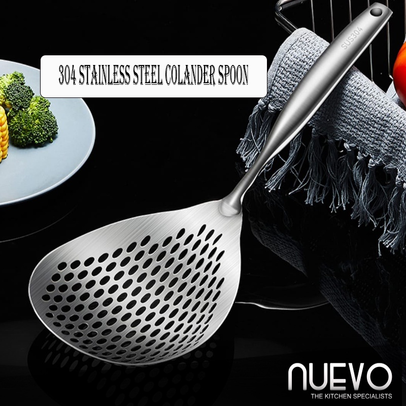 Stainless Steel Skimmer Strainer Ladle Spoon Colander Mesh Deep Fryer ...