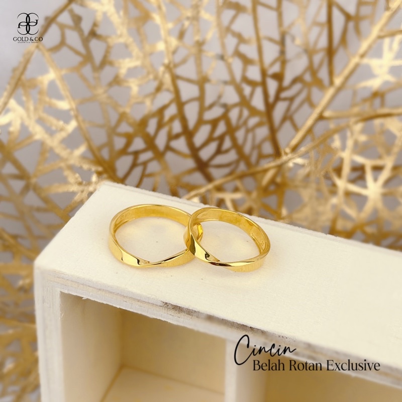 [Gold & Co]New Budget Ring Emas 916 Cincin Acuan Belah Rotan Exclusive ...