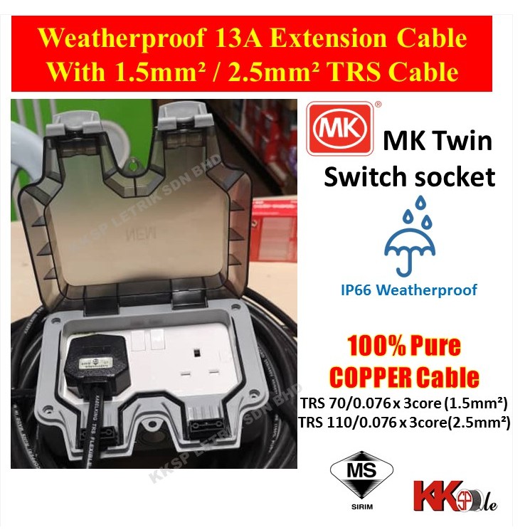 (Max.4800W) SUPER HYPER Heavy Duty MK Weatherproof PVC Twin Switch ... (Max.4800W) SUPER HYPER Heavy Duty MK Weatherproof PVC Twin Switch ...