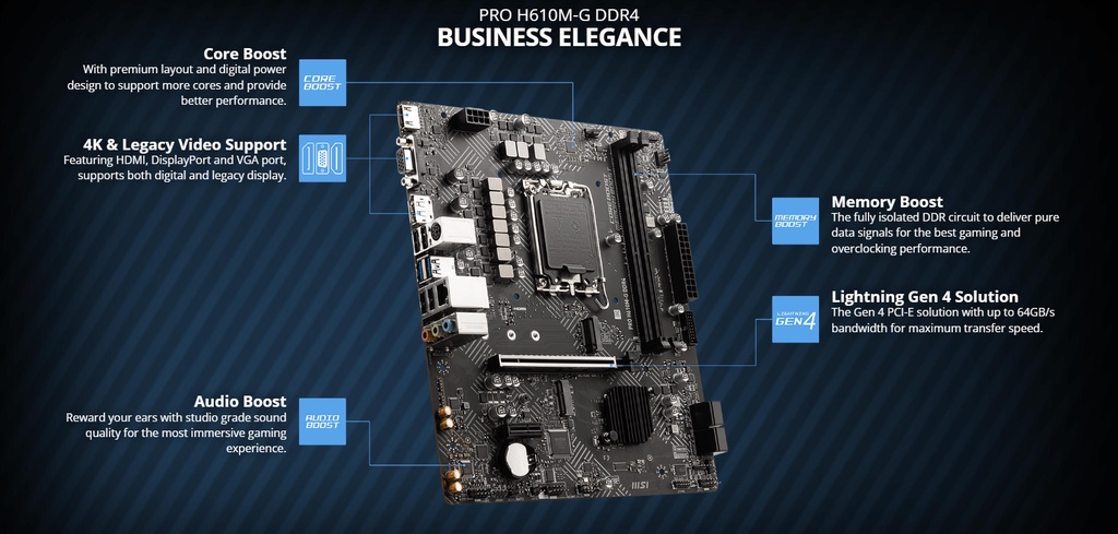 MSI PRO H610M-G DDR4 Intel H610 Chipset Motherboard | Shopee Malaysia