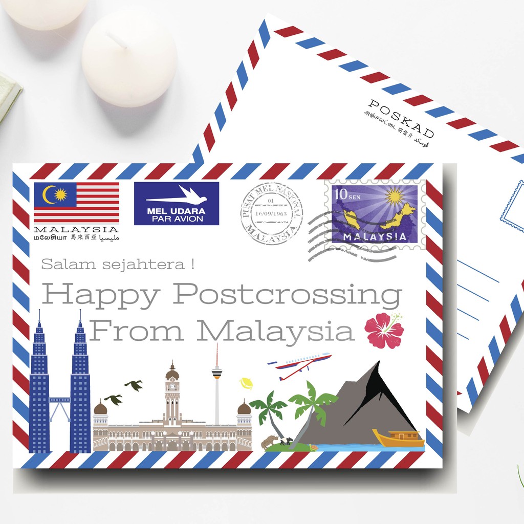 [SET] Postcrossing Postcard/Poskad Malaysia | Shopee Malaysia