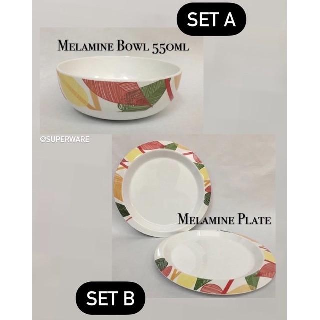 Tupperware- Melamine Bowl / Plate set(mangkuk dan pinggan) | Shopee ...