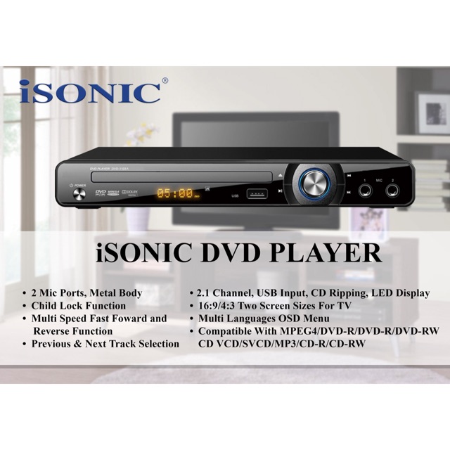 ISONIC Karaoke DVD Player IDVD-K001 | Shopee Malaysia