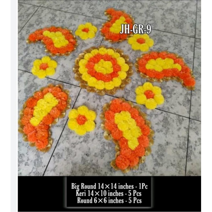 Rangoli Marigold Flower Kolam Ranggoli Koolam Deepavali Entrance ...