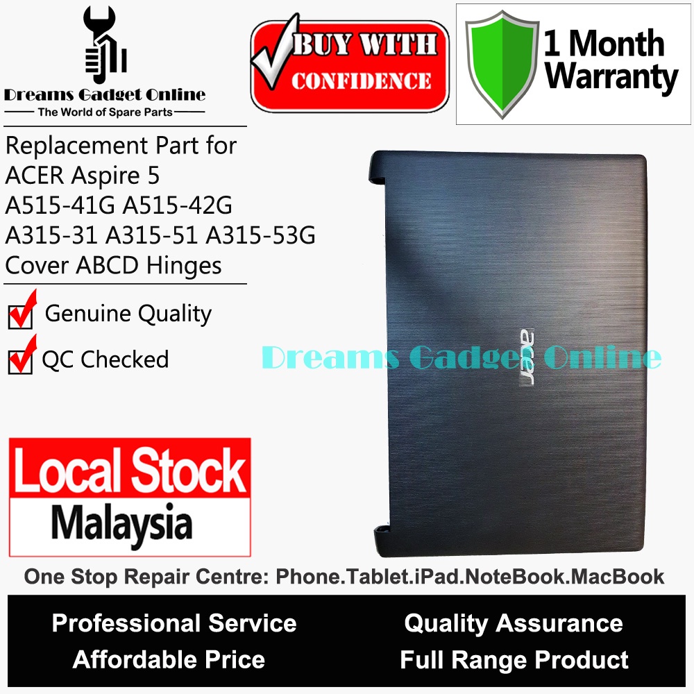 Replacement Part Notebook Laptop Cover A B C D Hinges for ACER Aspire 5 A515-41G A515-42G A315 ...