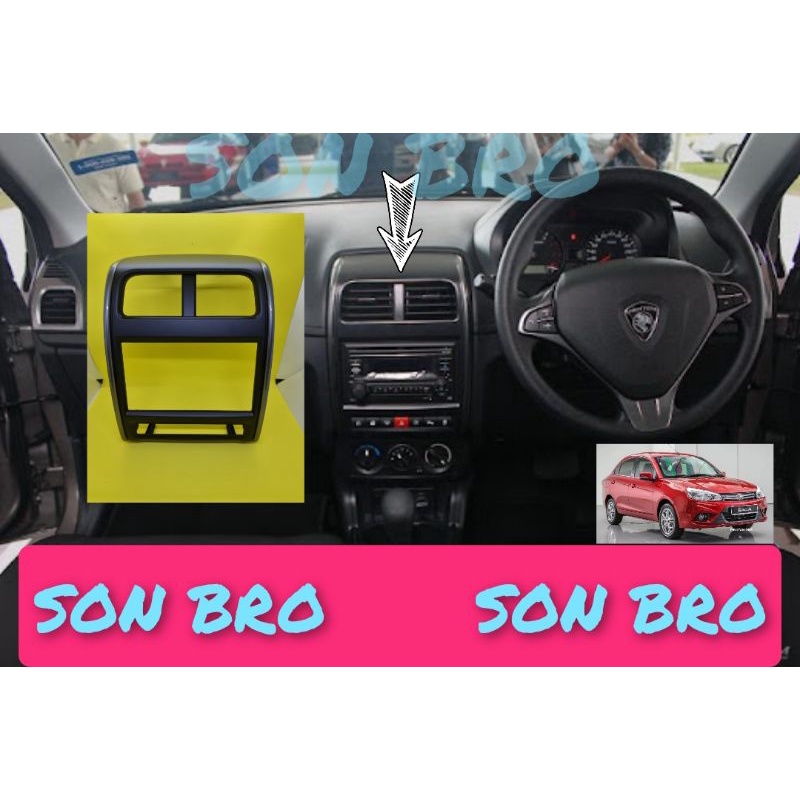 PROTON SAGA VVT NEW 2016 RADIO CASING / RADIO PANEL (BLACK GREY) (ALL ...