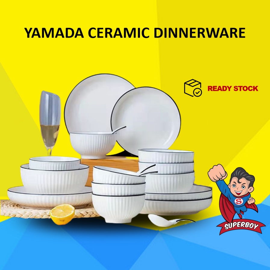 YAMADA Japanese Style Nordic Premium Ceramic Dinnerware Dinner Set ...