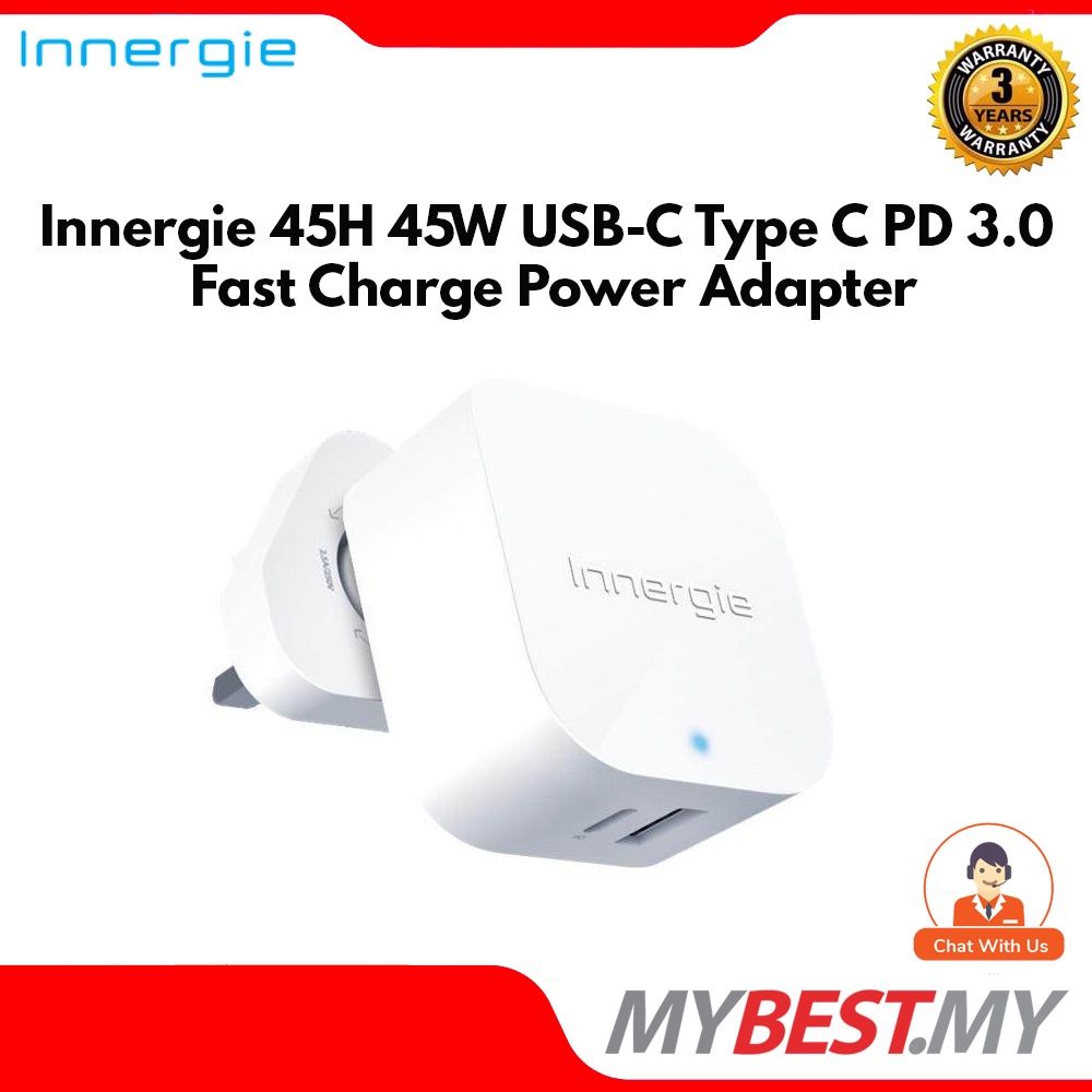 Innergie 45H 45W USB-C Type C PD 3.0 Fast Charge Power Adapter Charger ...