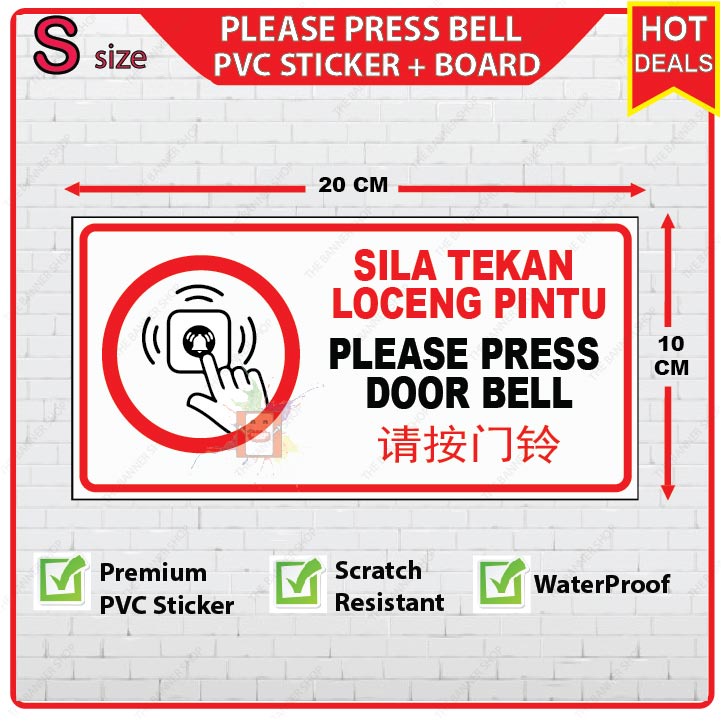 Please Press Bell Signage PVC Sign Sticker + Board | Shopee Malaysia