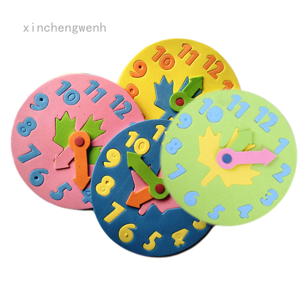 Xinchengwenh Color Random Kids DIY EVA Clock Puzzle Jigsaw Early ...