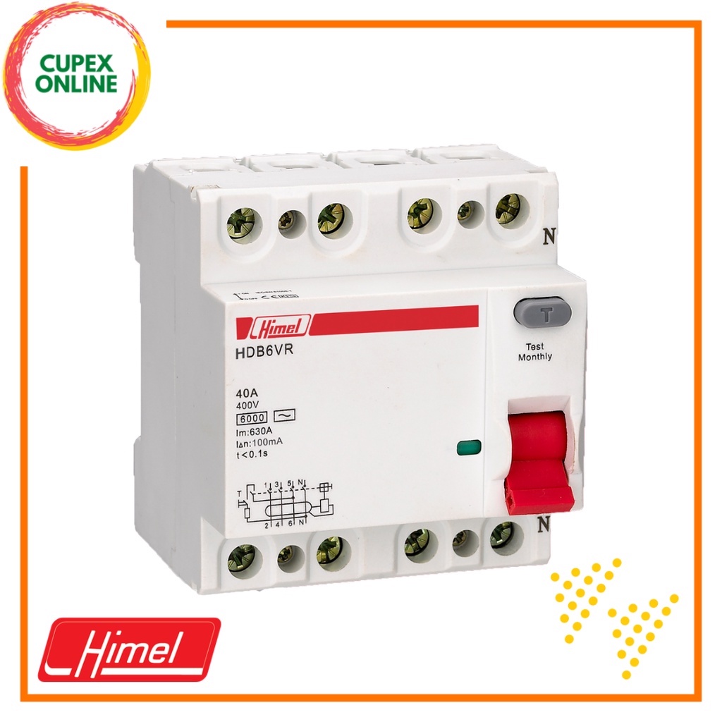 Himel 6 Series Residual Current Circuit Breaker 4P 40A 100mA AC-Type ...
