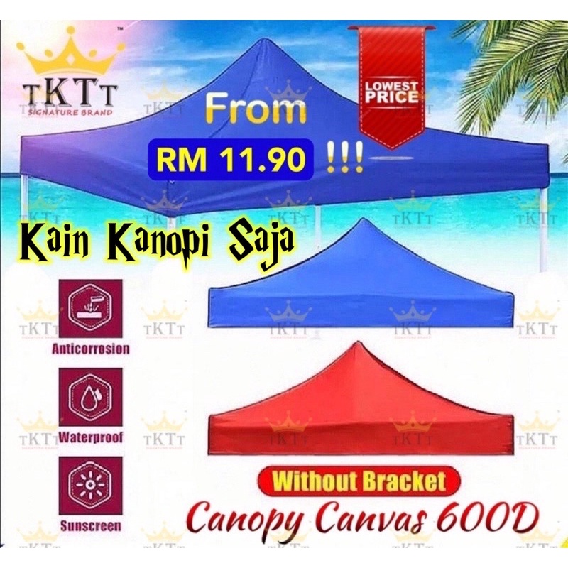 TKTT 600D Colourful Canopy Canvas Replacement Gazebo CanvasMarket Tent ...